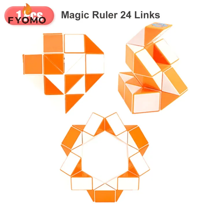 LWQ810 พลาสติก Magic ไม้บรรทัด24 Wedges Magic Snake Cube ลูกบิดปริศนา ...