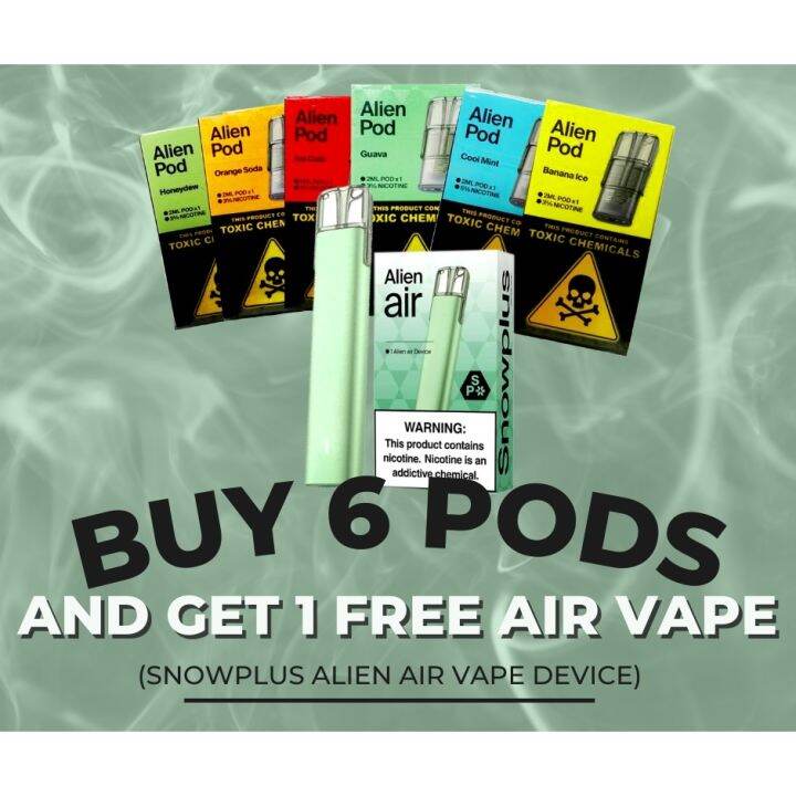 Authentic SnowPlus Alien Pods x1 (Buy 6 Get 1 Air Vape Device) | Lazada PH