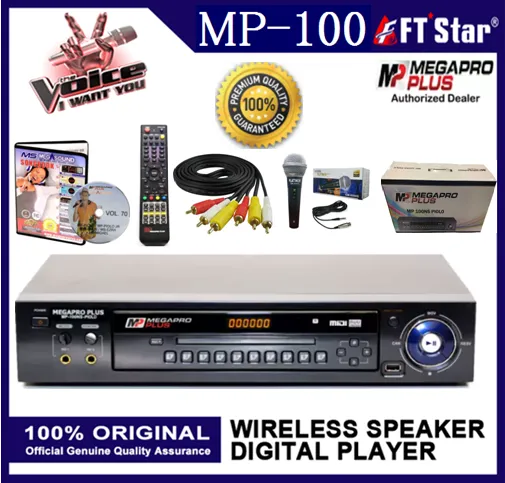 Megapro plus MP-100 Piolo Karaoke Player + DVD + Songbook + Remote Free Mic | Lazada PH