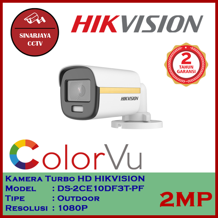 Kamera CCTV Outdoor Hikvision Turbo HD DS-2CE10DF3T-PF ColorVu 2MP Garansi Resmi | Lazada Indonesia