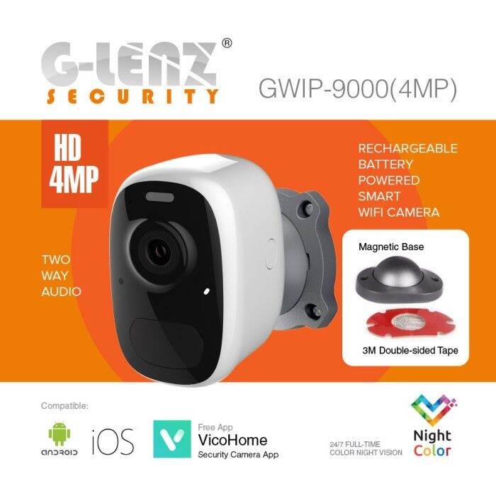 GLENZ SECURITY SMART BATTERY IP CAMERA 4MP OUTDOOR (GWIP-9000) | Lazada Indonesia