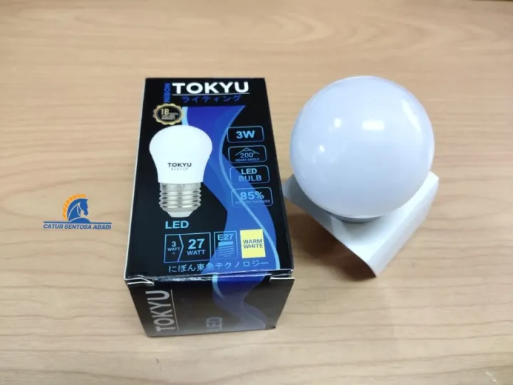 Mentol Lampu Bohlam Bulb LED 3 Watt TOKYU Warm White / Kuning Cream ...
