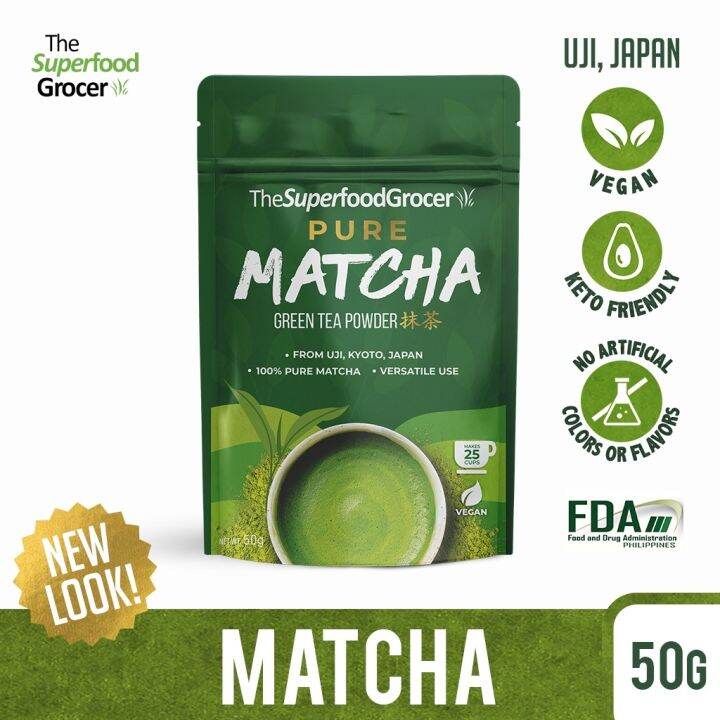 The Superfood Grocer 100 Pure Japanese Uji Matcha Green Tea Powder 50g ...