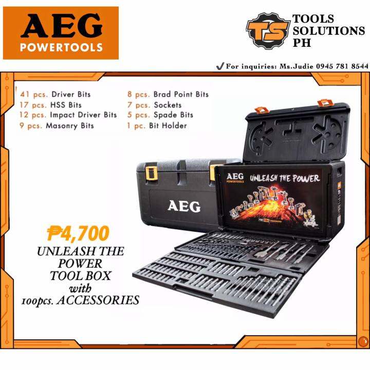 AEG Power Tool Box with 100pcs Accessories | Lazada PH