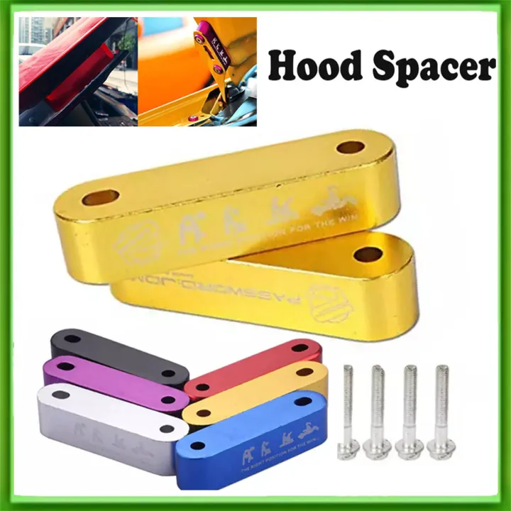 JDM Billet Aluminum Hood Spacer Hood Risers for Honda Civic CRX 88-00 / ...