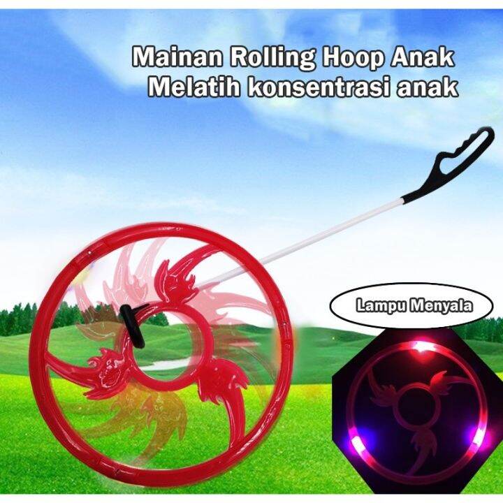 Mainan Anak Rolling Ring Hoop LED Keseimbangan Latihan Fisik Mainan ...
