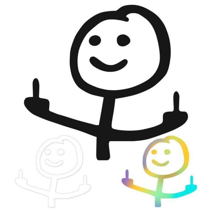 Funny Middle Finger Car Sticker Cartoon Window Decal Waterproof Car ...