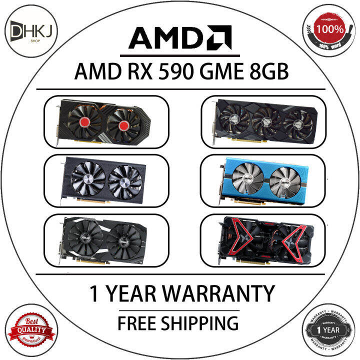 AMD Radeon RX 590 GME 8GB Graphics Cards 2304sp GDDR5 256bit Gaming ...