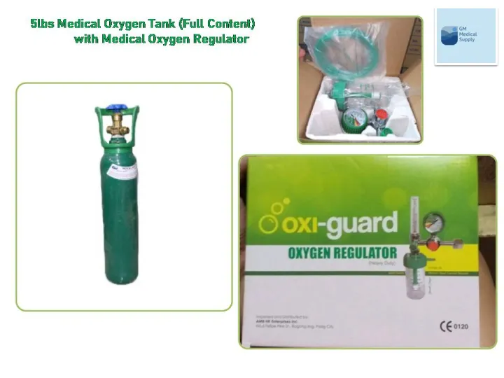 5lbs Full Content Medical Oxygen Tank with Medical Oxygen Regulator ...