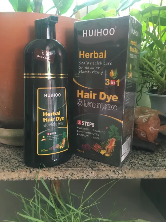 แชมพู HUIHOO hair dye shampoo สีน้ำตาล | Lazada.co.th