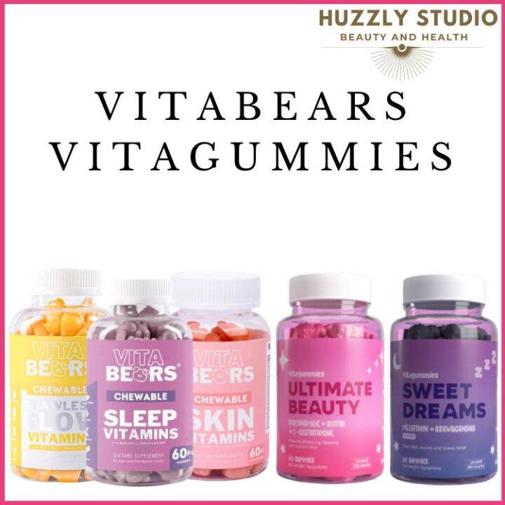 Vitabears Gummies Detox Hair Vitamins Collagen Glutathione Apple Cider ...
