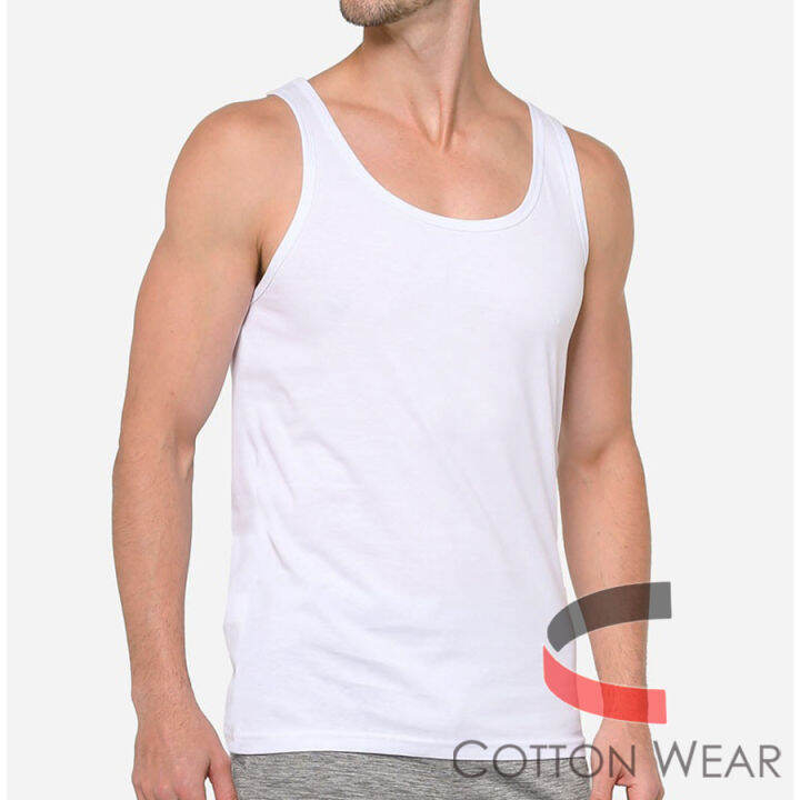 Plain White Tank Top Sando for Adult Men by Cotton Wear | Lazada PH