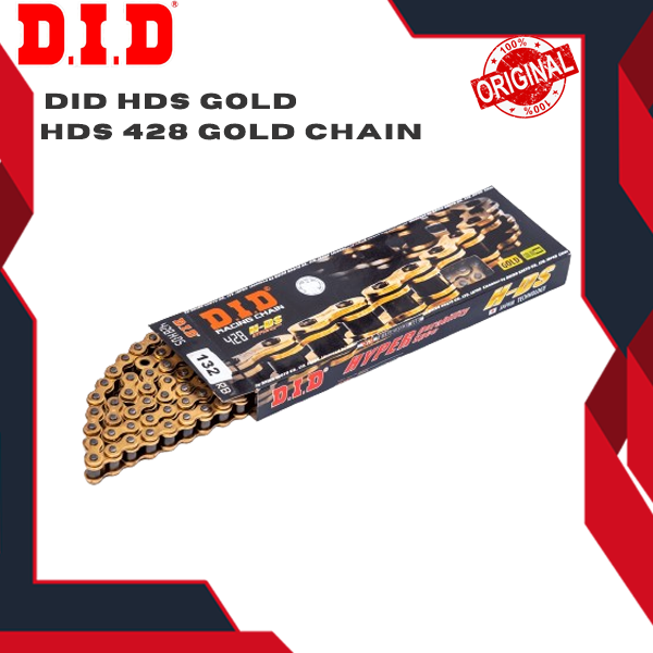DID CHAIN HDS 428 114L 122L 132L GOLD CHAIN 100% ORIGINAL DID RANTAI ...