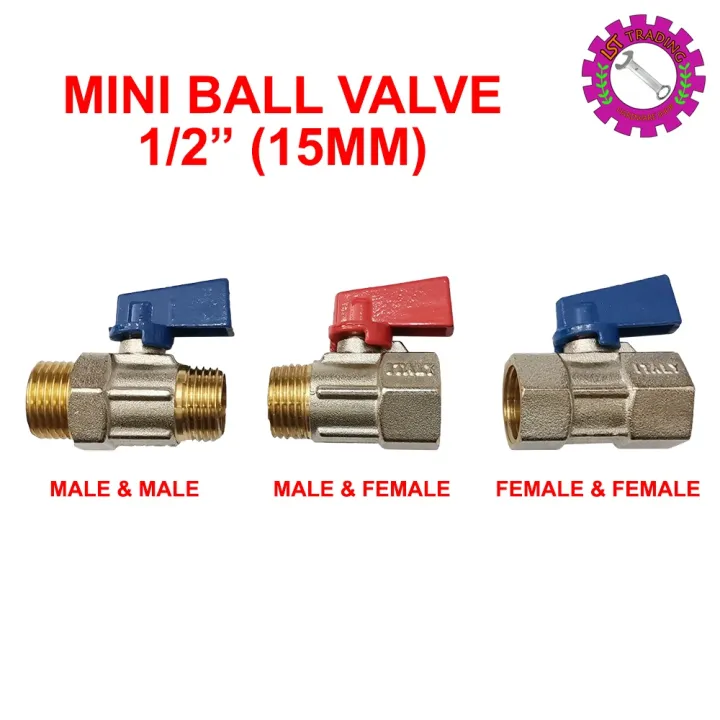 1/2" MINI BALL VALVE / MALE MALE VALVE / MALE FEMALE VALVE / FEMALE FEMALE VALVE / VALVE BETINA ...