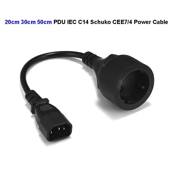 IEC 320 C14ไปยังยูโร Schuko ซ็อกเก็ตสายไฟ PDU UPS เคเบิ้ล IEC C14 ...