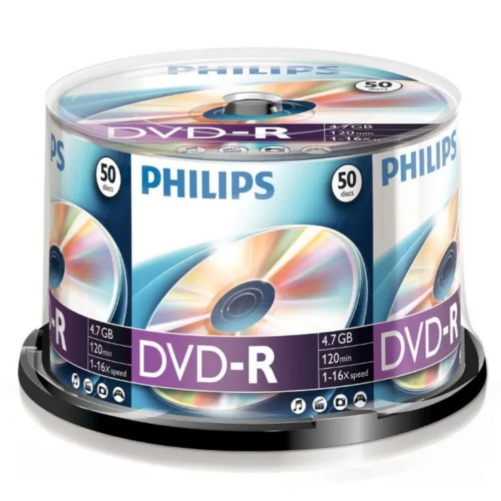 Philips dvd-r 4.7gb 120min 16X (50pcs) | Lazada PH