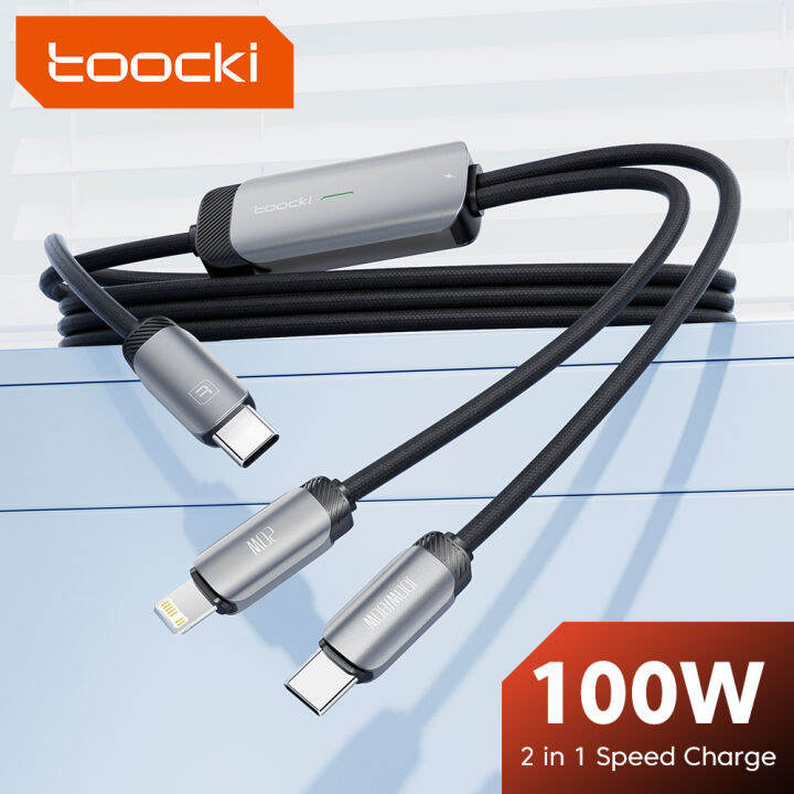 Toocki 100W 2 in 1 Super Charging Cable USB Type C Fast Charger Type C ...