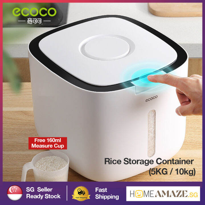 [SG ready stock]Ecoco Rice Storage Container 5KG/10KG Sealed Food ...