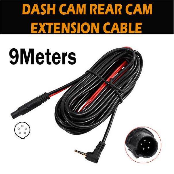 TCT 5 Pin 9m Long Line DashCam Rear Camera Cable Driving Recorder Rear ...