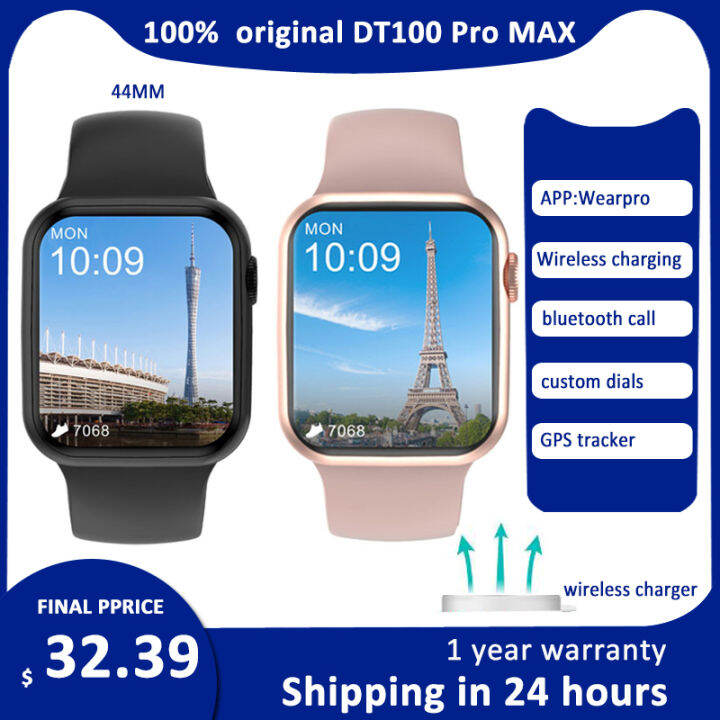 Original DT100 Pro MAX Smart Watch GPS Track ECG PPG บลูทูธไร้สายชาร์จรหัสผ่าน IP68 44มม. DT100 ...