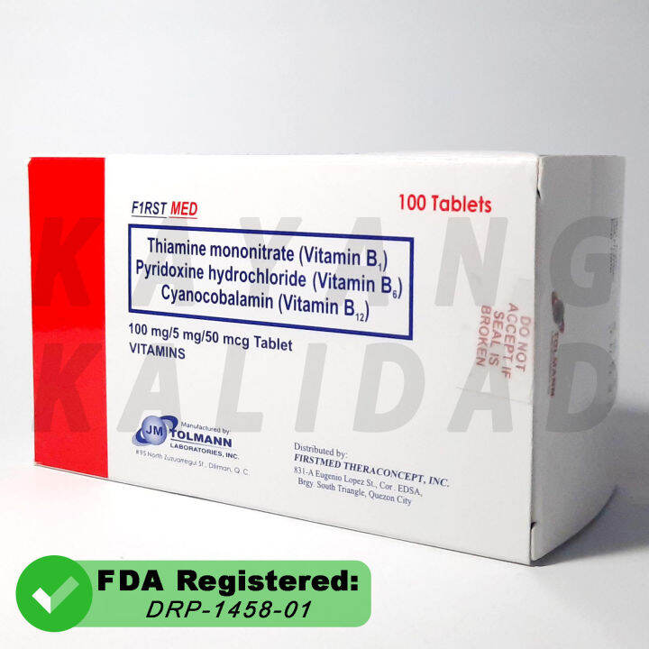 First Med Vitamin B Complex B1 B6 B12 First Med 100 Tablets (Oct 2026 ...