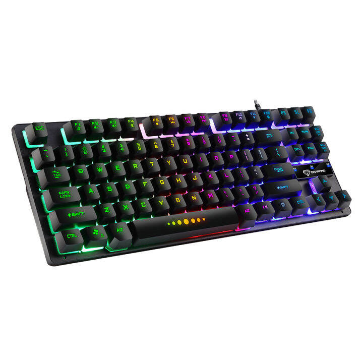 GK-10 USB Wired Keyboard Gaming Keyboard 87 Keys Colorful Backlight ...
