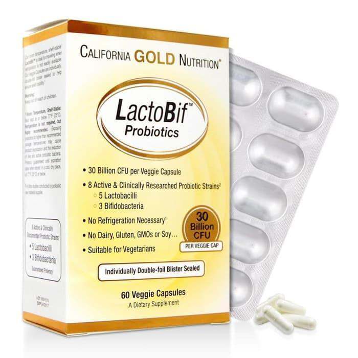 California Gold Nutrition CGN LactoBif Probiotics 30 Billion CFU 60 ...