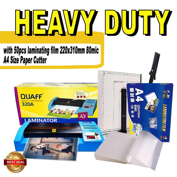 Quaff Laminator Machine Package Set with 50pcs Laminating Film 80micron ...