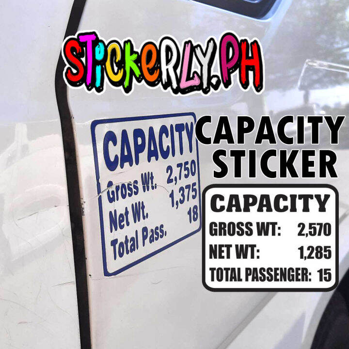 Personalized CAPACITY Sticker decals for ELF/ L300 / TRUCKs | Lazada PH