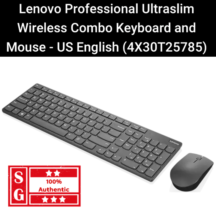 Lenovo Professional Ultra Slim Wireless Combo Keyboard and Mouse Lenovo ...