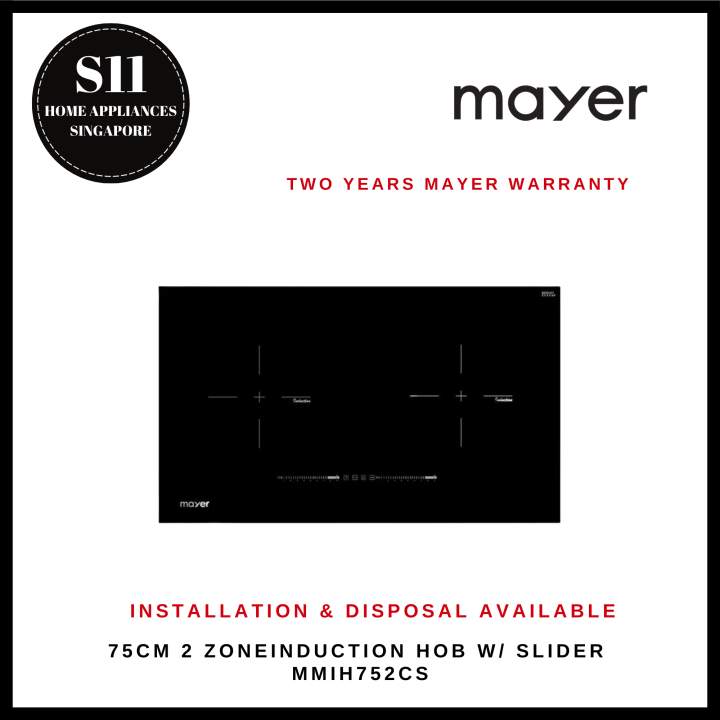 MAYER MMIH752CS 75CM 2 ZONE INDUCTION HOB WITH SLIDER - 2 YEARS MAYER ...