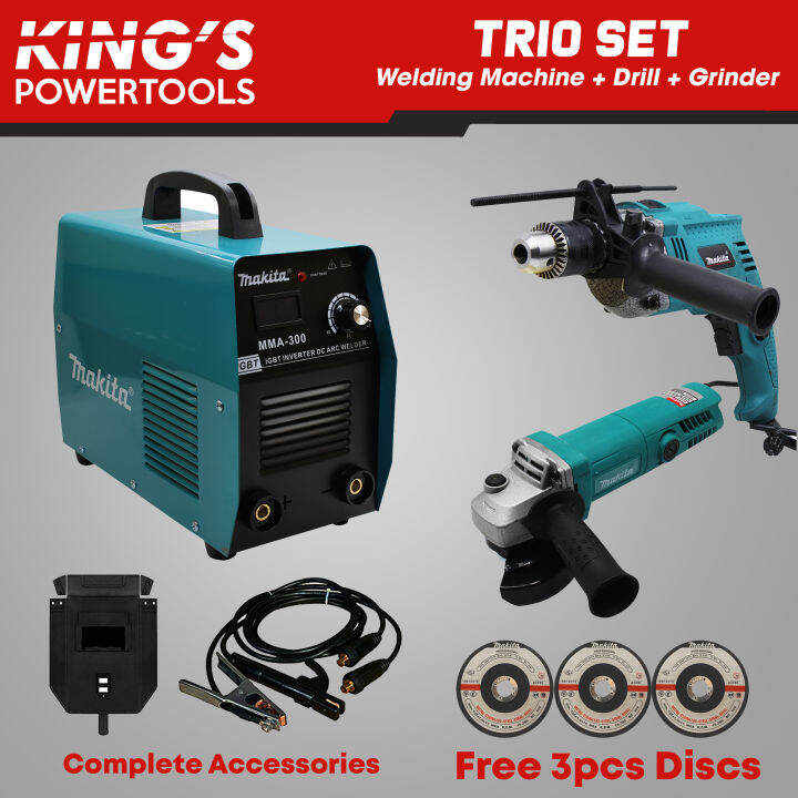 3in1 MK MMA-300(A) Welding Machine + MK 9523 Grinder + 66139 Drill ...