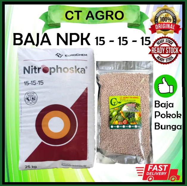 Baja Nitrophoska NPK 15 15 15 ( 500g/1KG/2KG/3KG/4KG )Growth Fertilizer Ready Stock Baja ...