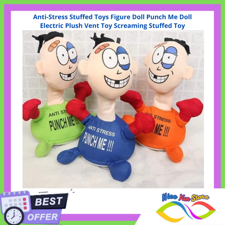 Nice Yan Anti-Stress Stuffed Figure Doll Punch Me Doll Electric Plush ...
