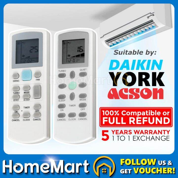 Daikin York Acson Aircon / Air-con / Aircond / Air Conditioner Remote ...