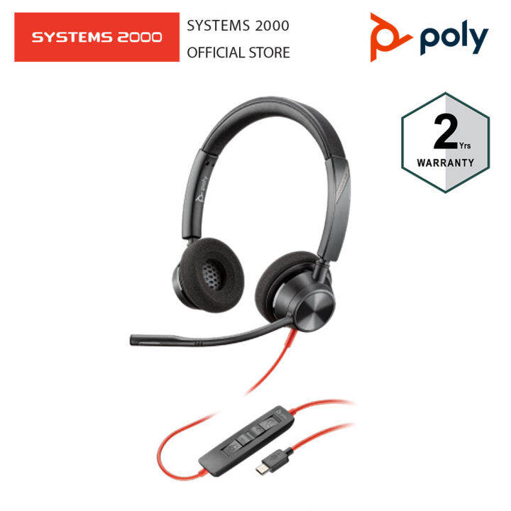 POLY BLACKWIRE 3320,BW3320 USB-C STEREO USB HEADSET | Lazada.co.th