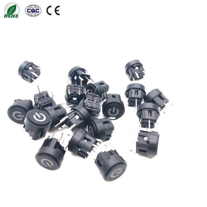 12V Power Symbol Momentary Latching Computer Case SPST Switches Push ...