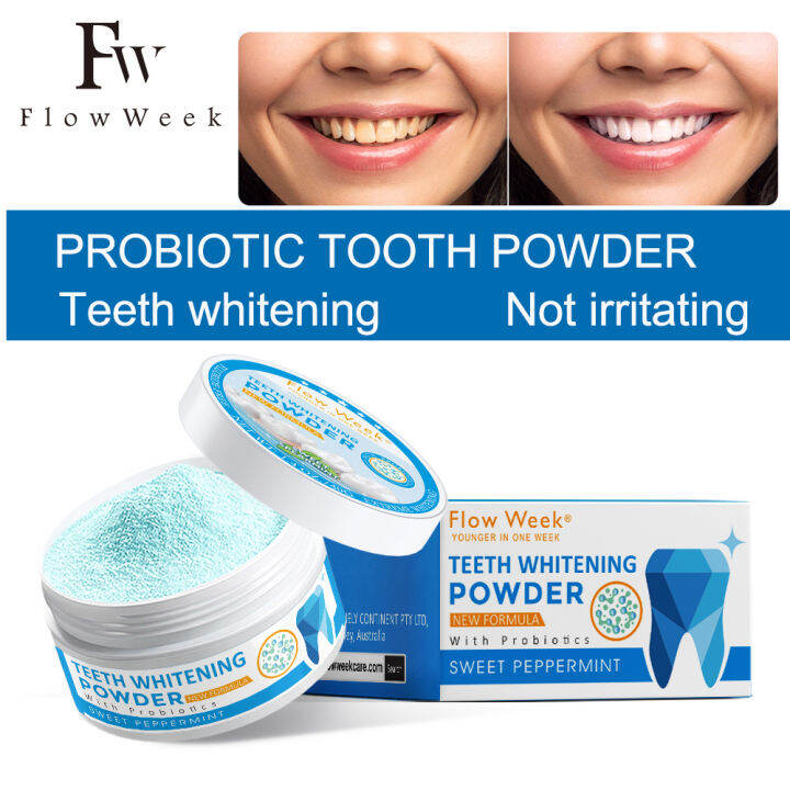 Flow Week Probiotic Tooth Powder Whitening Tooth Powder To Remove ...