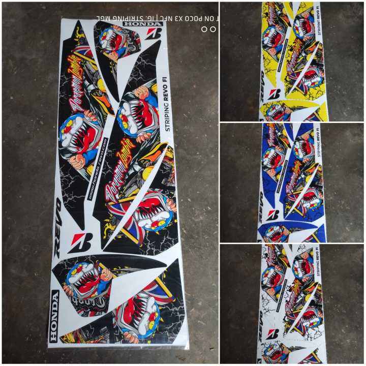 Striping Sticker variasi revo i revo injeksi doraemon | Lazada Indonesia