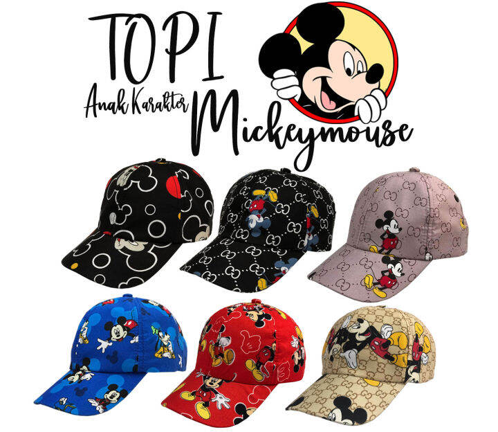 Topi Anak Sablon Sublim Karakter Mickey Mouse / Topi Anak Karakter ...