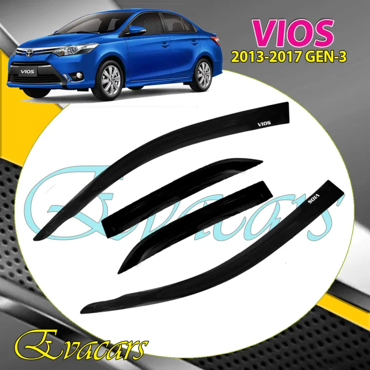 Rain Guard for Toyota Vios 2013 - 2017 ( Gen 3 ) Window Door Visor 2014 ...
