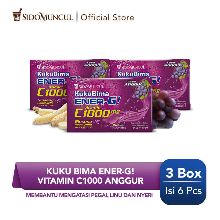 Kuku Bima Ener-G Vit C1000 Anggur 3x6's - Minuman Berenergi Vitamin ...