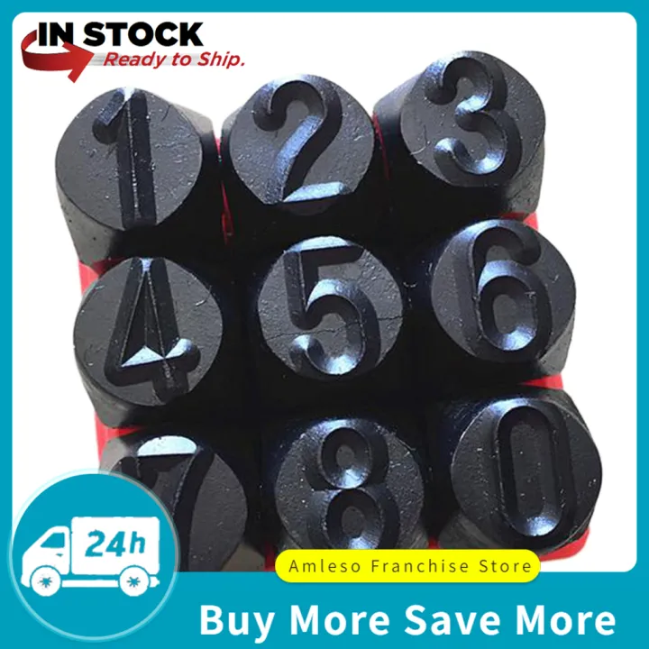 LazaraSale 9PC 8MM STEEL METAL LETTER NUMBER STAMP PUNCH STAMPING ...