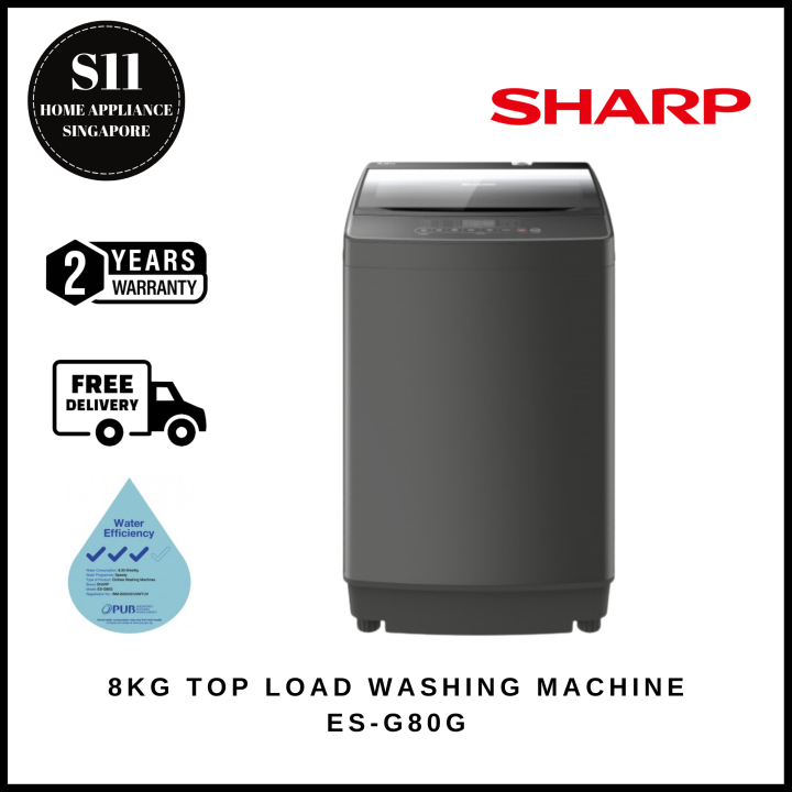SHARP 8KG Top Load Washer ES-G80G 2 YEARS LOCAL MANUFACTURER WARRANTY ...