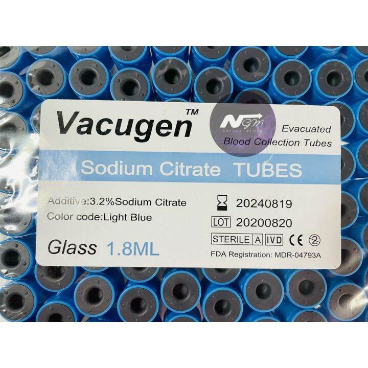 Blue Top 1.8ml PT Tubes Evacuated Blood Collection Tubes Sold by 20 pcs ...