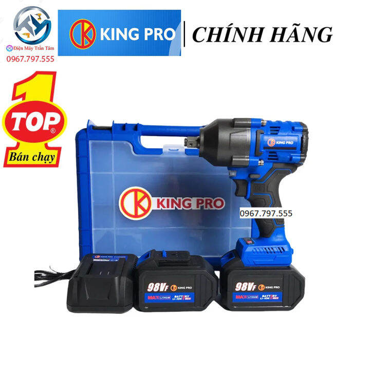 Máy Siết Bulong KingPro 98VF, Lực Siết 980Nm Cực Khỏe Kèm 2 Pin 15 Cell | Lazada.vn