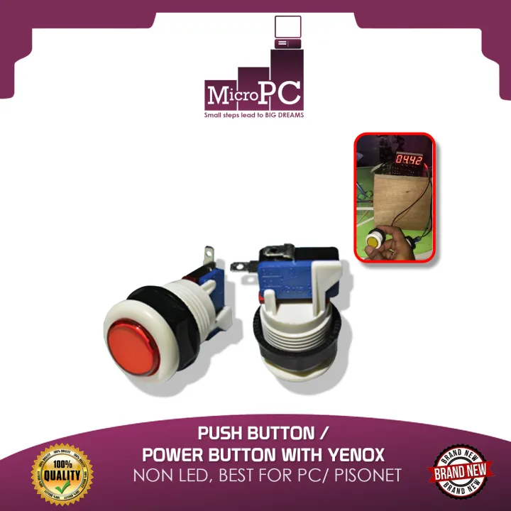 PUSH BUTTON /POWER BUTTON WITH YENOX, NON LED, BEST FOR PISONET | Lazada PH