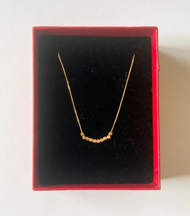 Pawnable 18K Saudi Gold Mini Cubes Chain Necklace | Lazada PH