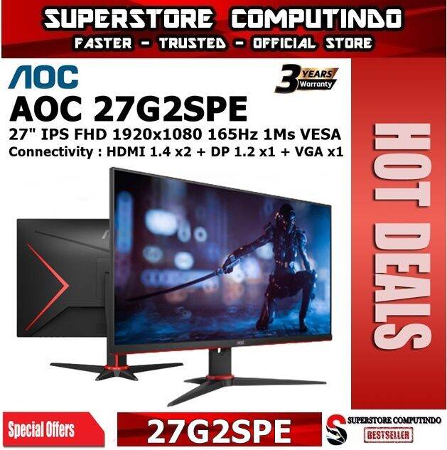 Monitor LED AOC 27G2SPE 27" IPS FHD 1080p 165Hz 1ms VGA HDMI DP VESA ...