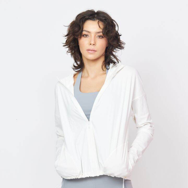 [Peaches active] Luxeflex Lightweight Zipup (stockholm) - แจ็คเก็ตขาว / เสื้อคลุม เสื้อกันหนาว ...